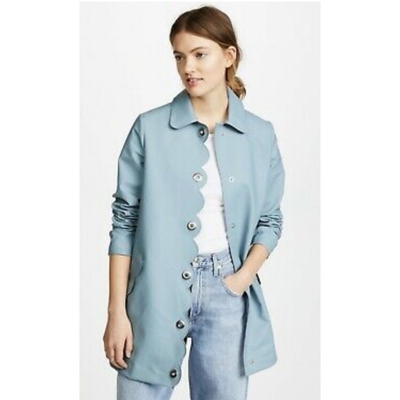 Hunter | Jackets & Coats | Hunter Blue Mist Scallop Perforated Aline ...